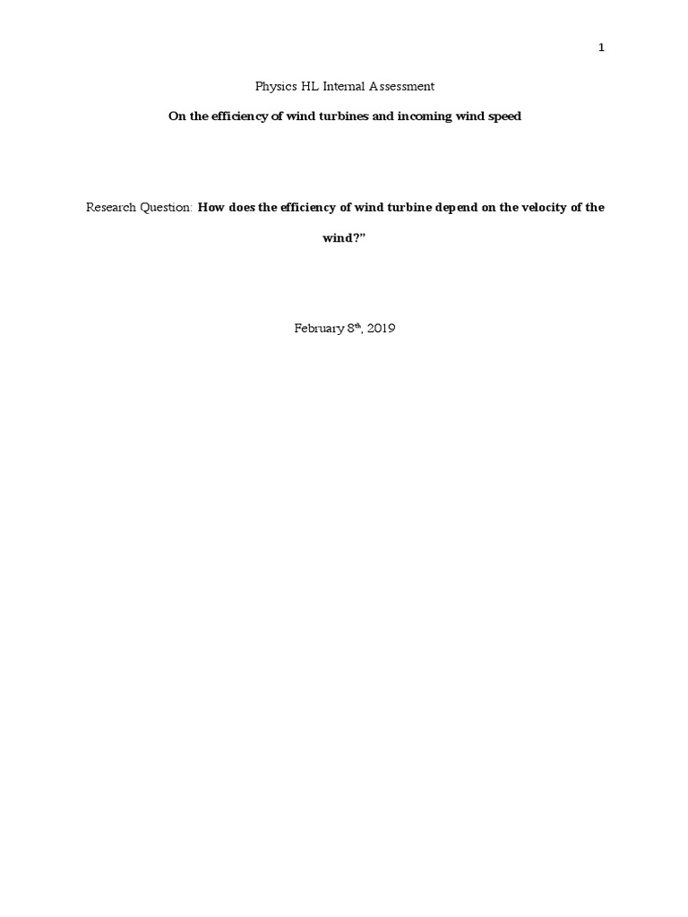 Rashid Kolaghassi Physics Ia | PDF | Wind Power | Turbine