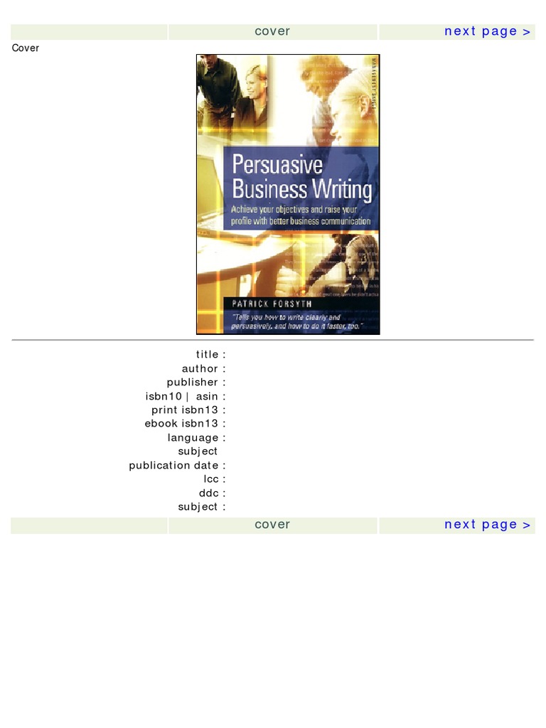 Persuasive Business Writing | PDF | Persuasion | Communication