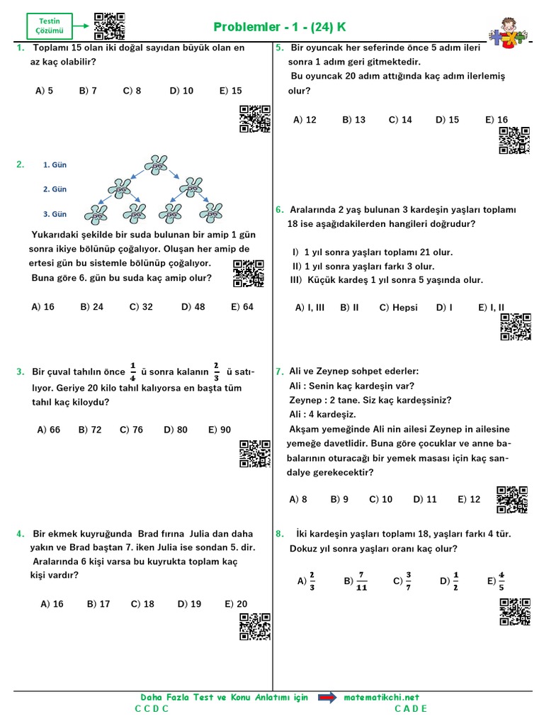 Problemler 1 16 K QR YS X | PDF