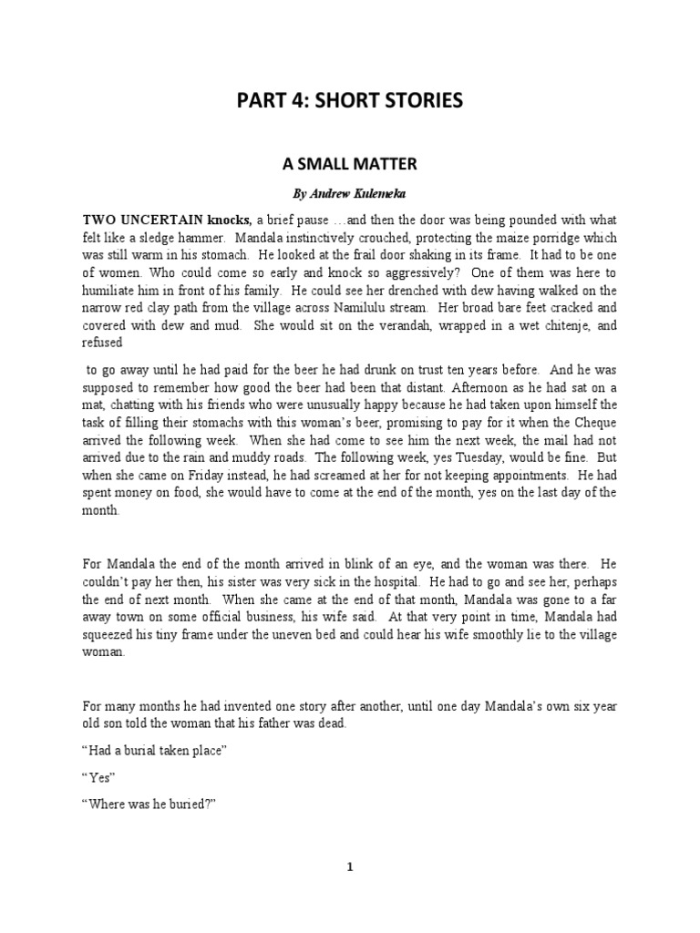 Short Story - A Small Matter | PDF