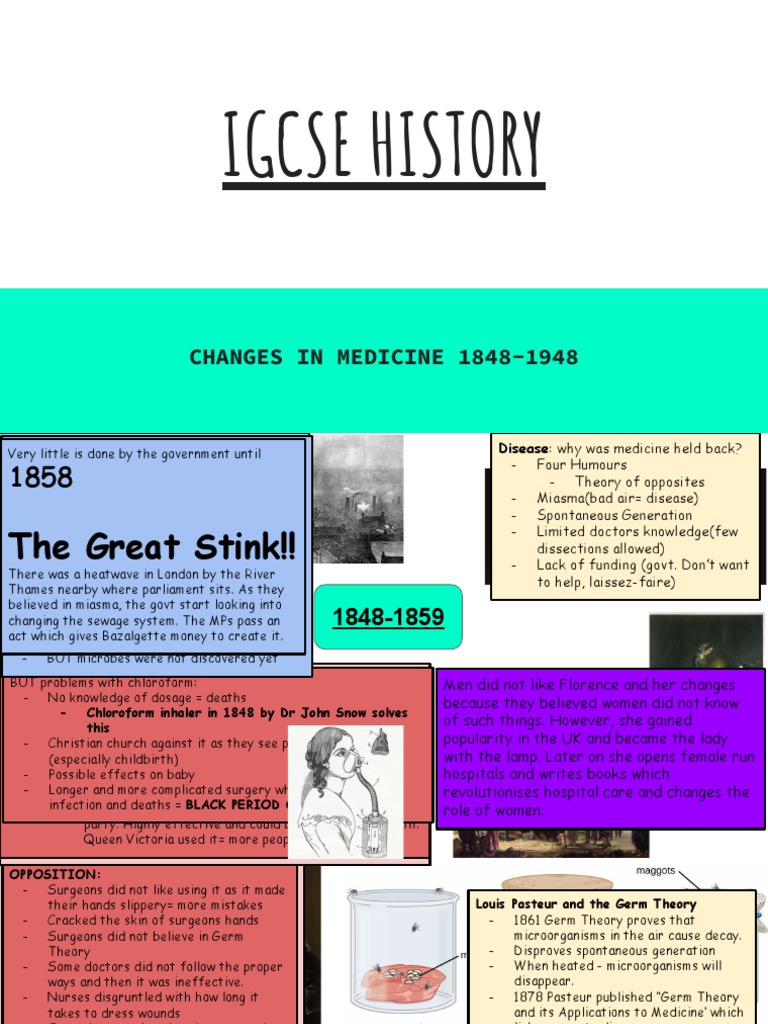 Igcse History: Changes in Medicine 1848-1948 | PDF | Surgery | Medicine