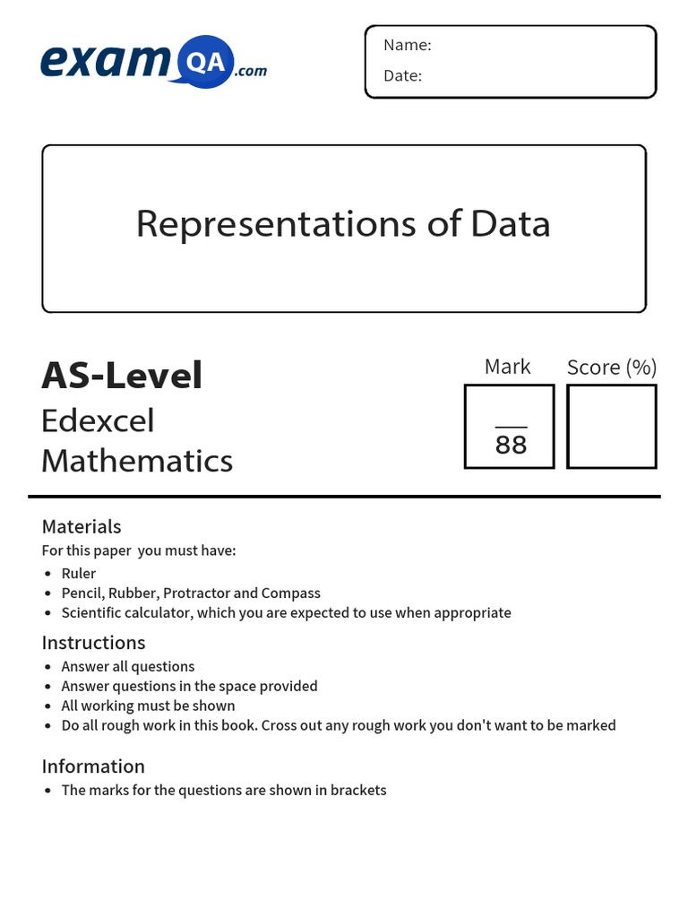 As Stats Chapter 3 Representations of Data Worksheet QP 3 | PDF ...