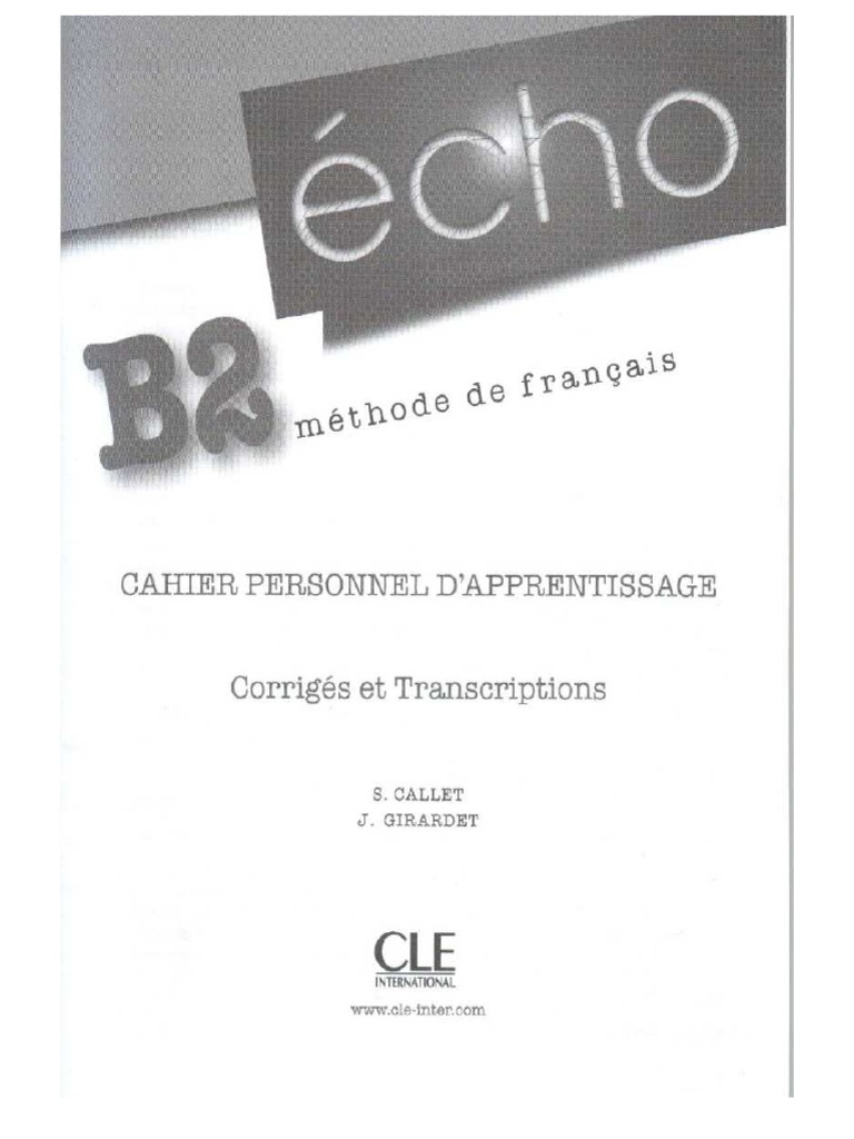 Echo b2 Corrige | PDF