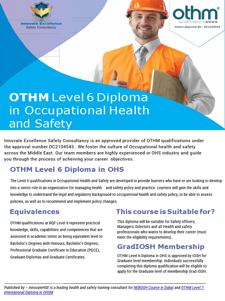 OTHM Level 6 Diploma | PDF | Occupational Safety And Health | Diploma