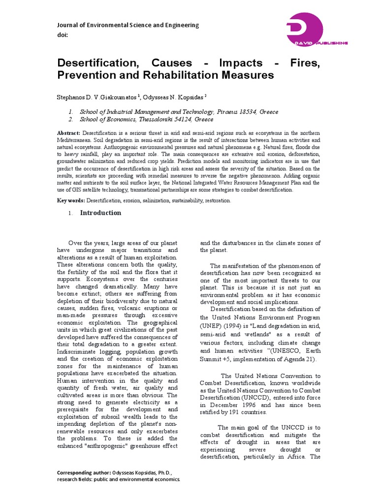 Desertification: Causes, Impacts, and Solutions | PDF | Soil ...