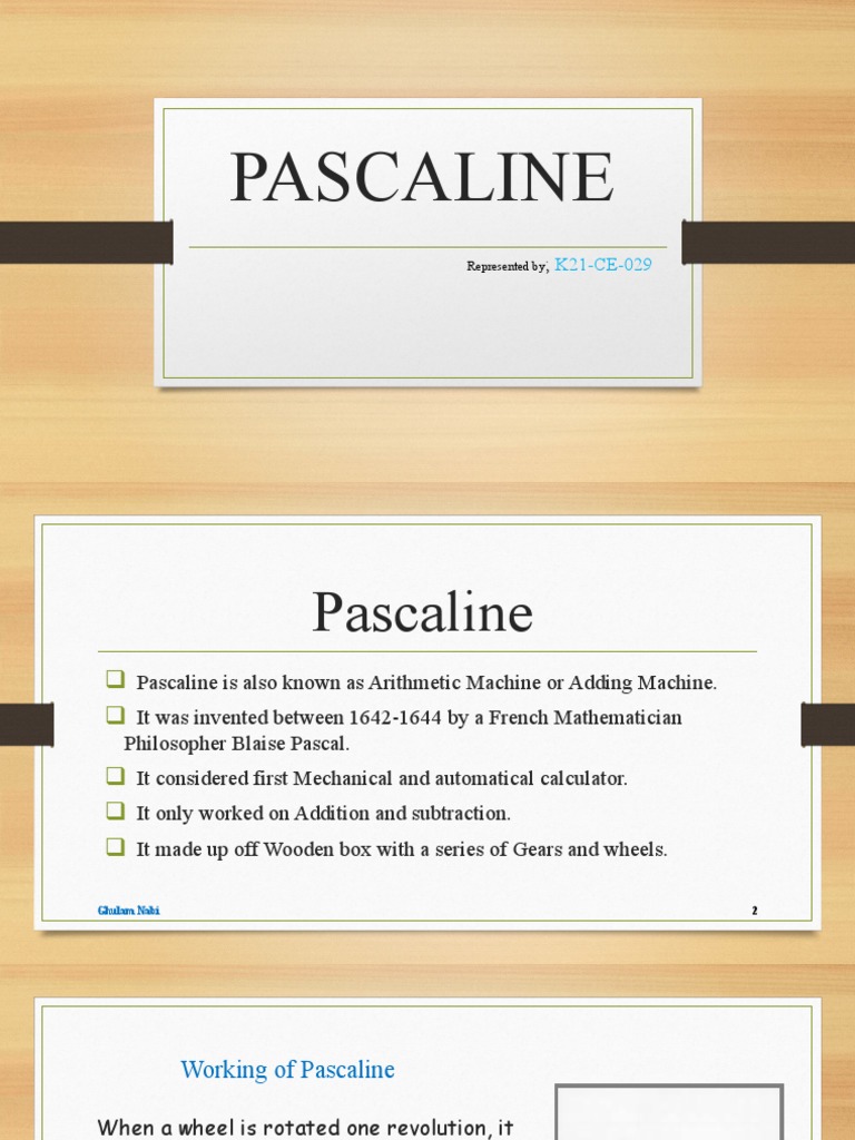 Overview of the Pascaline Calculator | PDF