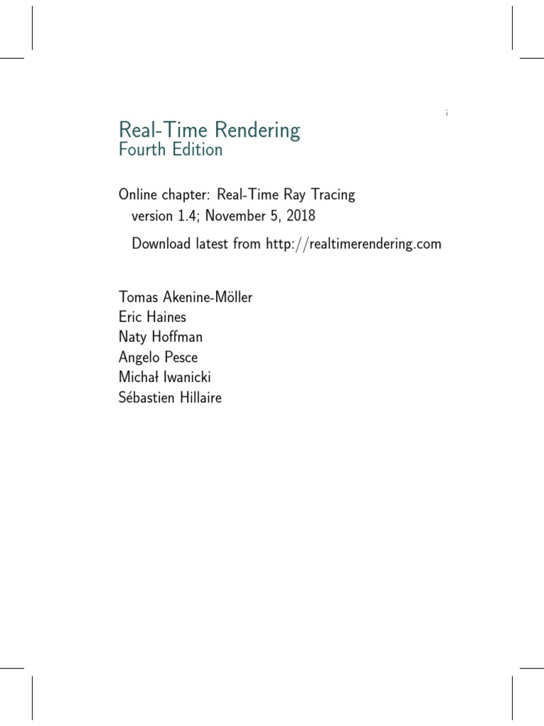 Real-Time Ray Tracing Fundamentals | PDF | Rendering (Computer Graphics) | Shader