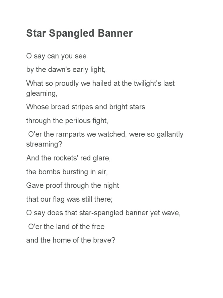 Star Spangled Banner | PDF