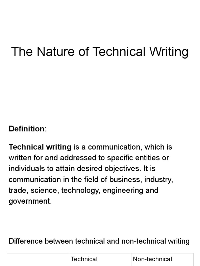 Nature of Technical Writing Explained | PDF