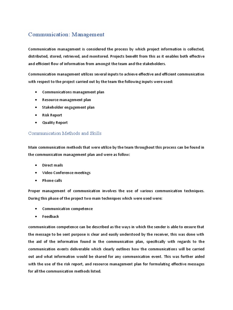 Communication: Management: Communication Methods and Skills | PDF ...