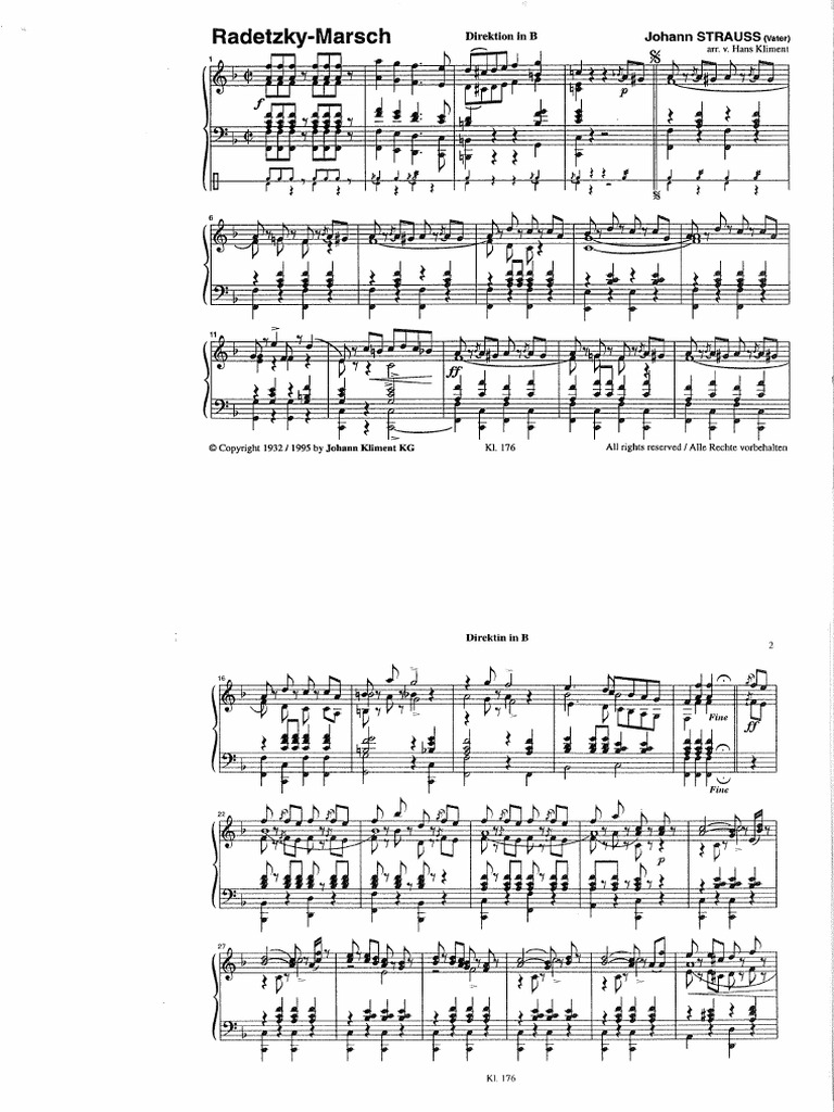 Radetzky Marsch For Concert Band - All Parts | PDF