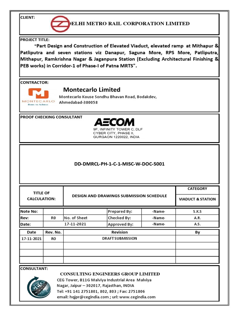 Design and Drawings Submission Schedule | PDF | Building Engineering ...