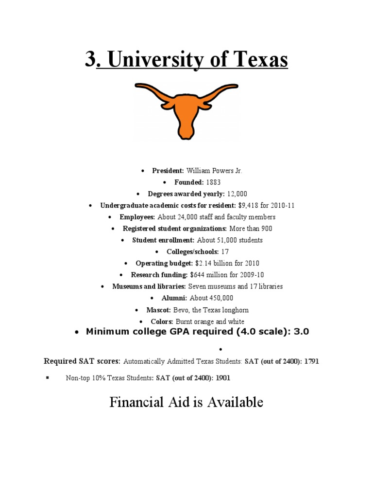 University of Texas Overview and Stats | PDF