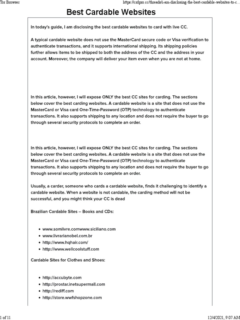 Best Cardable Websitese | PDF