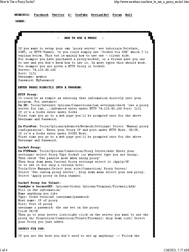 How To Use A Proxie | PDF | Proxy Server | Port (Computer Networking)