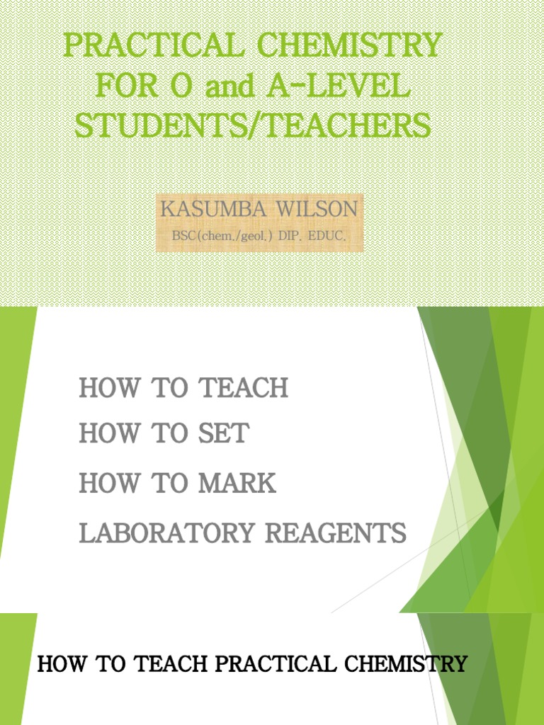 Practical Chemistry For o and A-Level Students | PDF | Titration ...