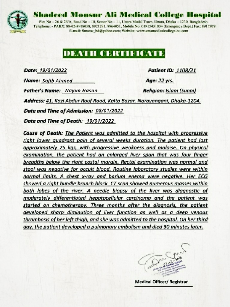 Death Certificate | PDF