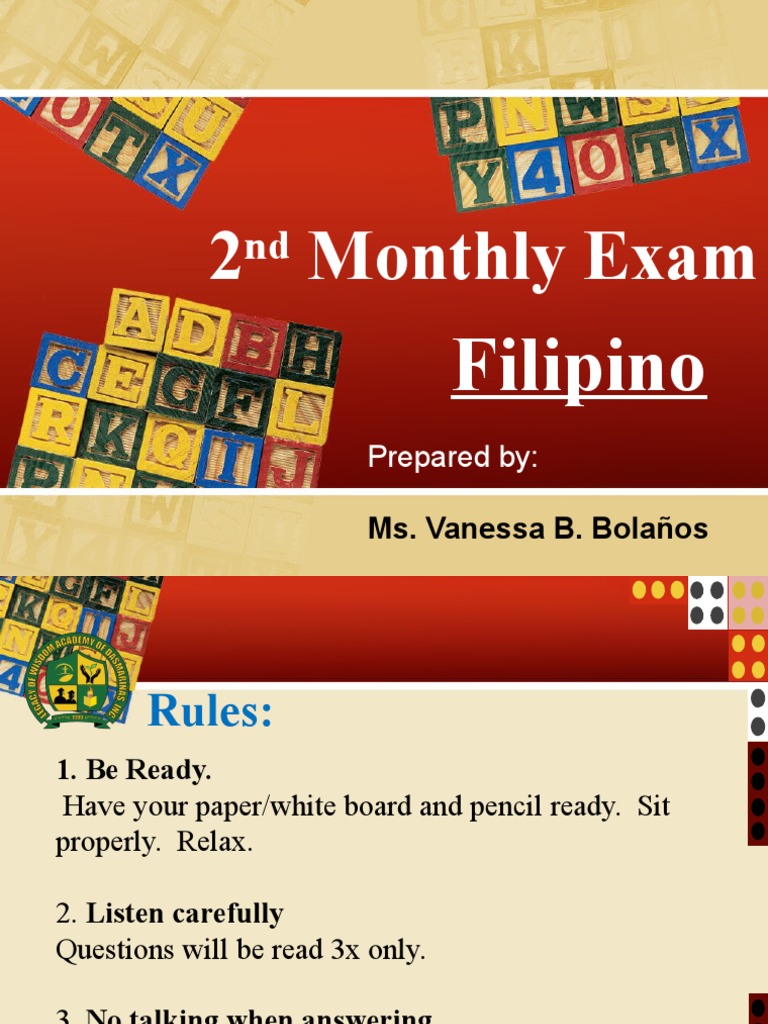 FILIPINO 3 - 2nd Monthly Exam 2021 | PDF