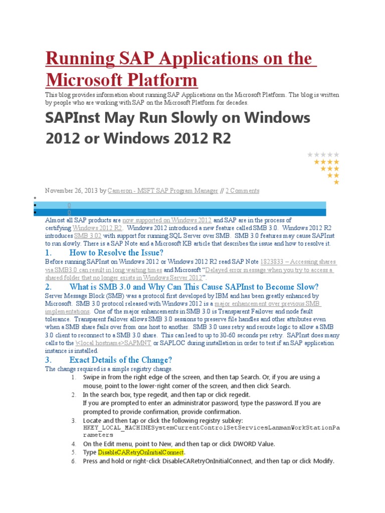 Running Sap Applications On The Microsoft Platform: Sapinst May Run ...