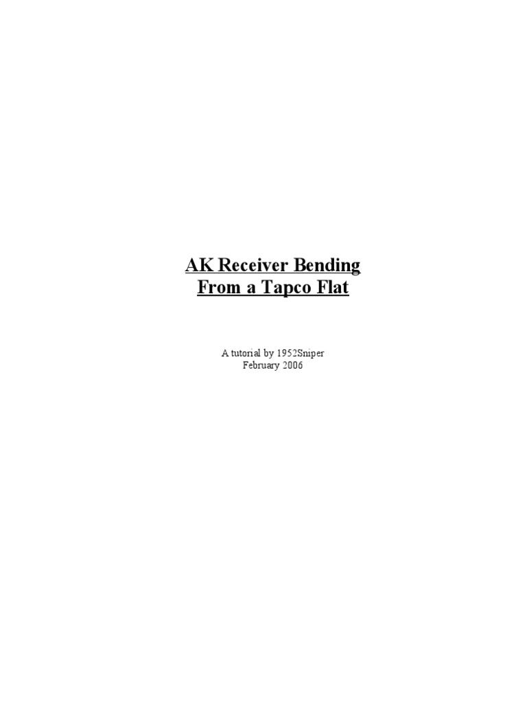 Ak Receiver Bending | PDF | Screw | Tools