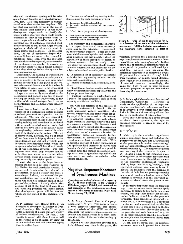 Negative-Sequence Reactance of Synchronous Machines: J. C. Balsbaugh (Massachusetts Institute of ...