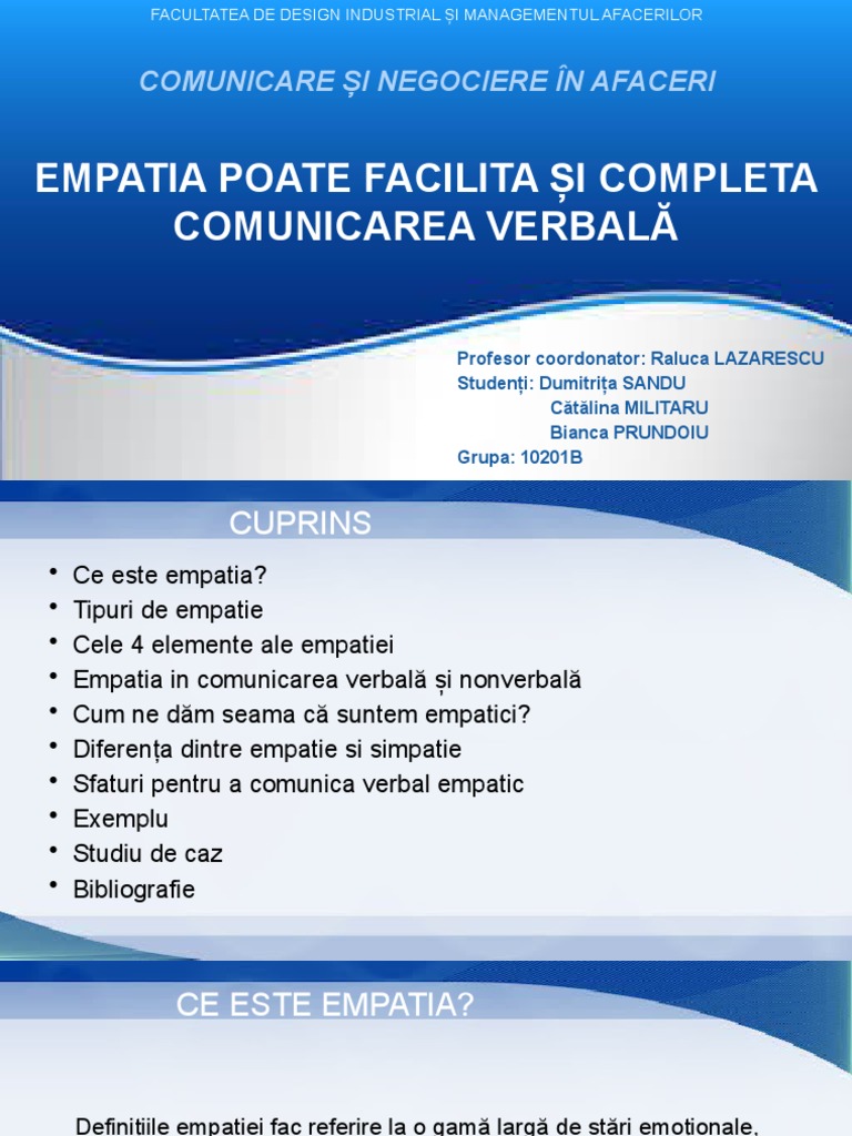 Empatia Poate Facilita Si Completa Comunicarea Verbala | PDF