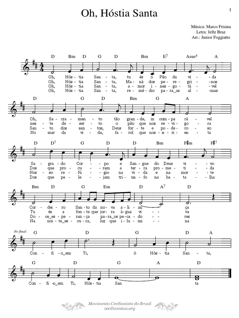 Hostia Santa - Marco Frisina PT | PDF