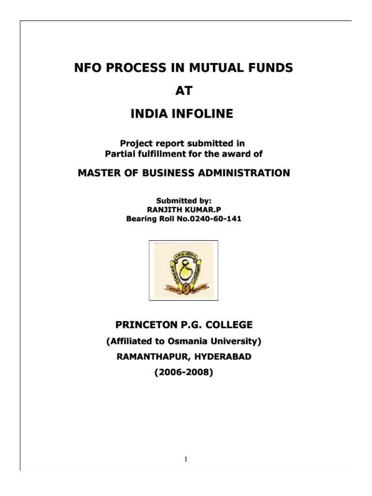 NFO Process in Indian Mutual Funds | PDF | Securities (Finance ...