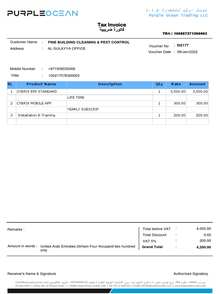 Fine Pest Control Invoice | PDF