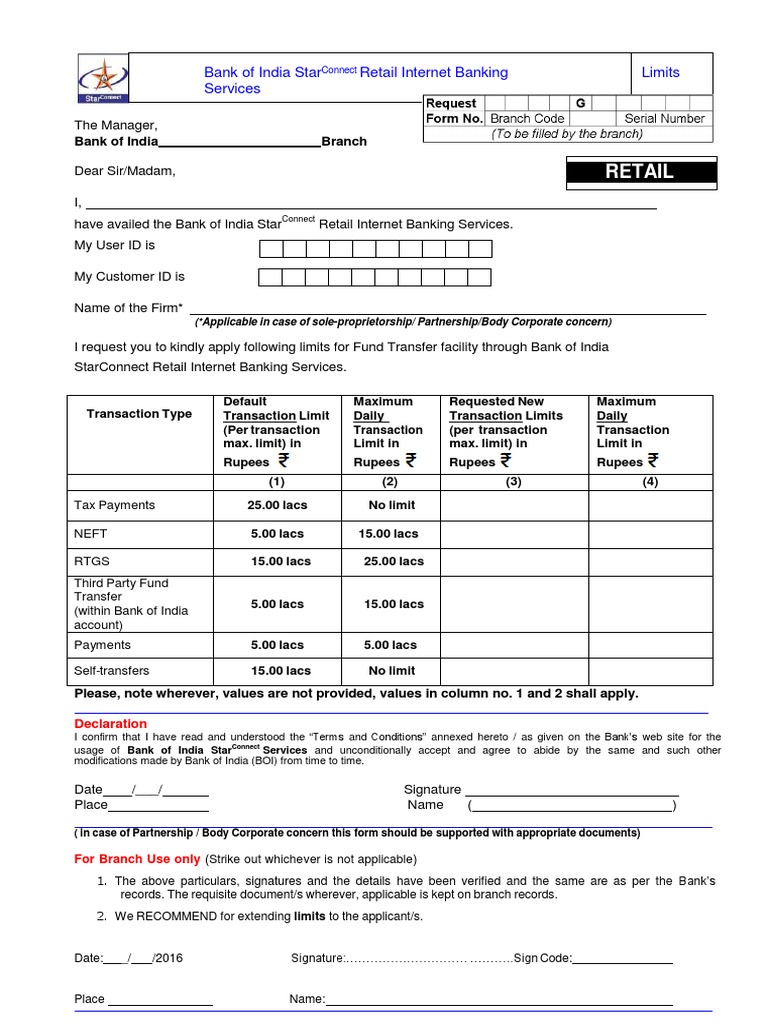 Limit Enhancement Format (Retail) | PDF | Economies | Payments