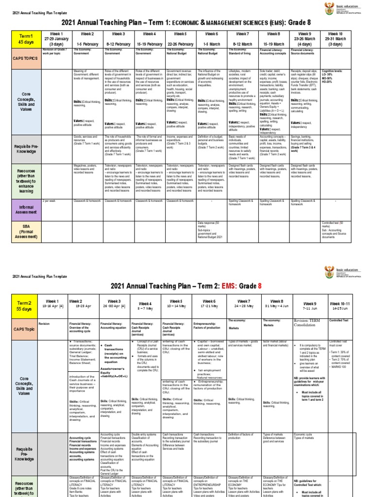 Grade 8 Ems 2021 Atp | PDF | Lesson Plan | Critical Thinking