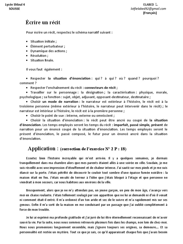 Écrire Un Récit 1ere Année | PDF | Récit