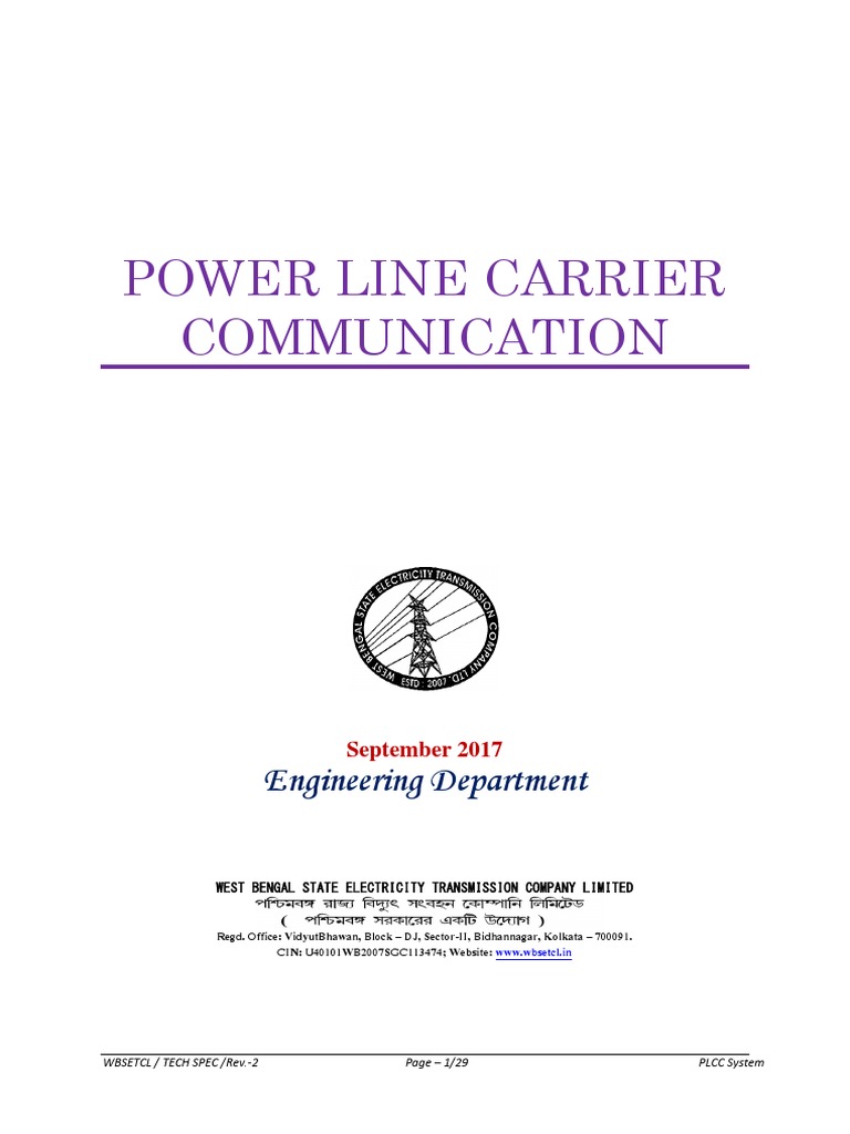 Power Line Carrier Communication: Engineering Department | PDF