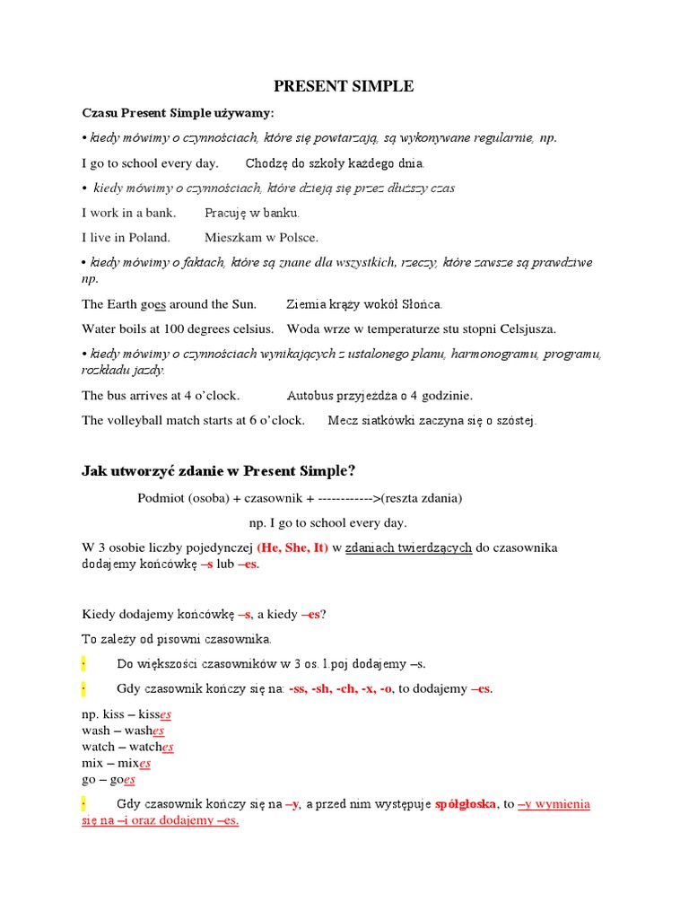 Present Simple | PDF