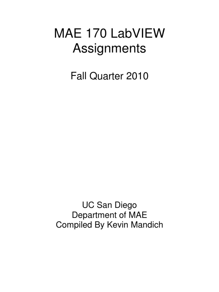 Labview Assignments Spring 2010 | PDF | Array Data Structure | Control Flow
