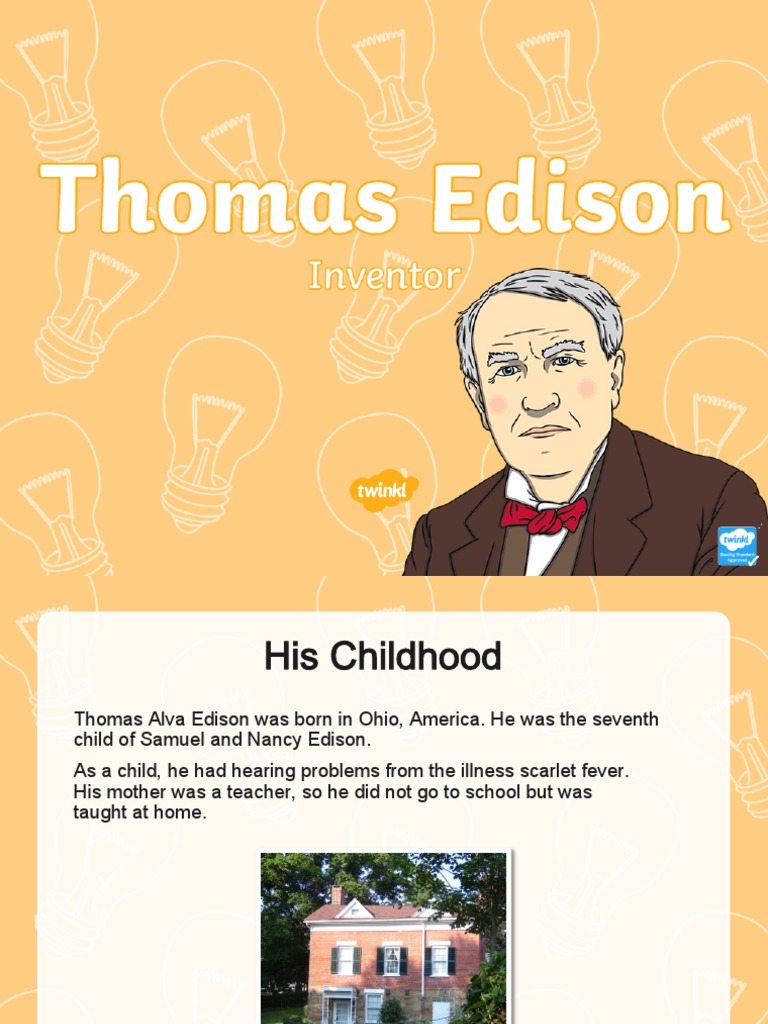 Thomas Edison: A Brief Biography | PDF | Thomas Edison | Incandescent ...
