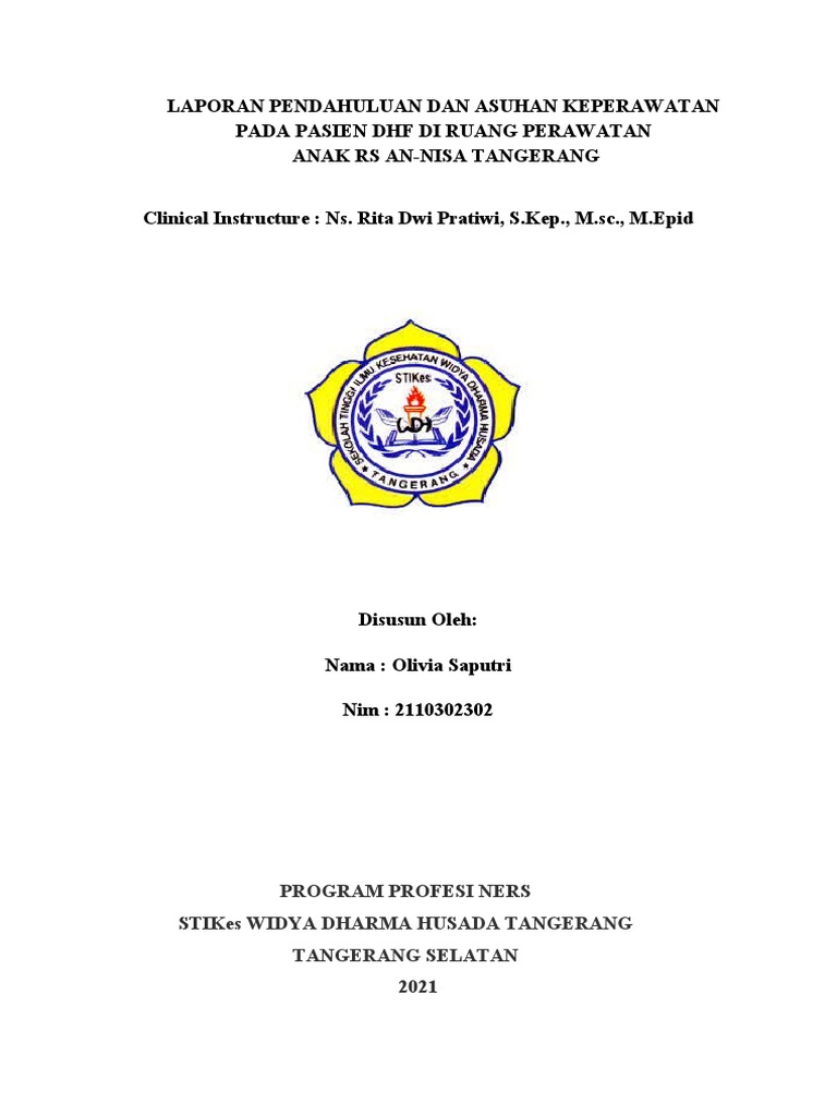 Asuhan Keperawatan Pasien DHF Anak | PDF | Kesehatan Holistik | Sains ...