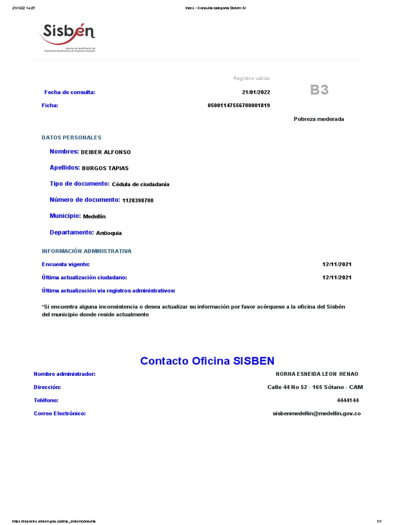 Sisben Index