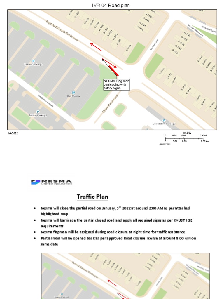 Traffic Plan For IVB-04 Chilled Water Road Closure | PDF