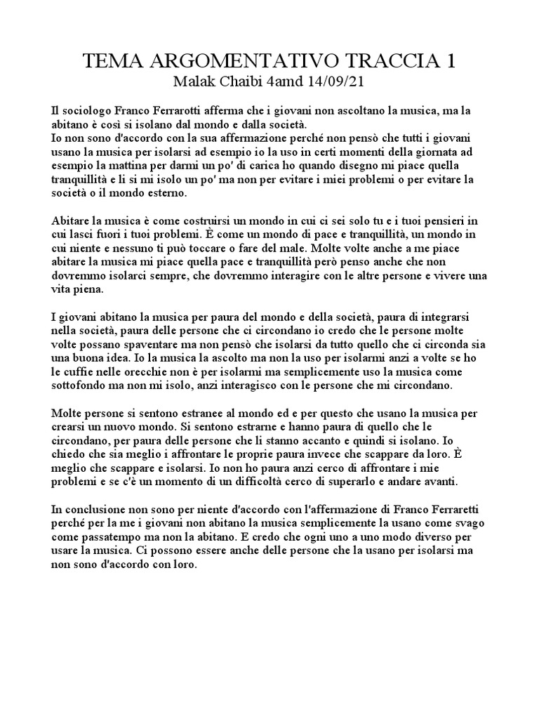 Tema Argomentativo | PDF