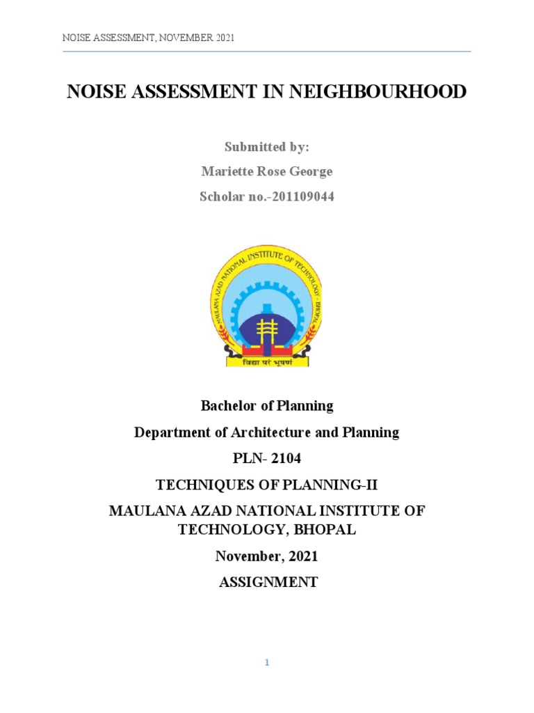 Noise Assessment Report Final | PDF
