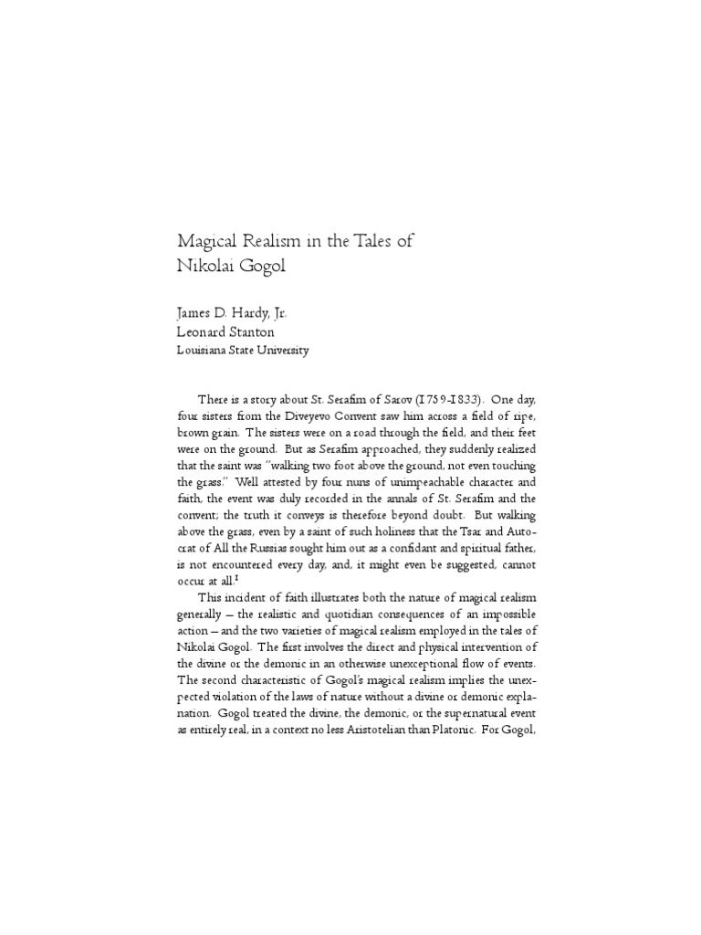 Magic Realism in The Tales of Gogol | PDF