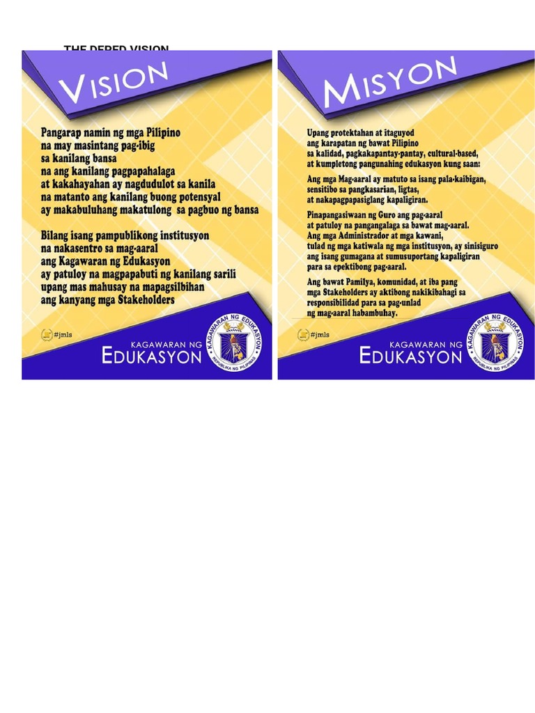 Deped Vision Mission | PDF | Wellness