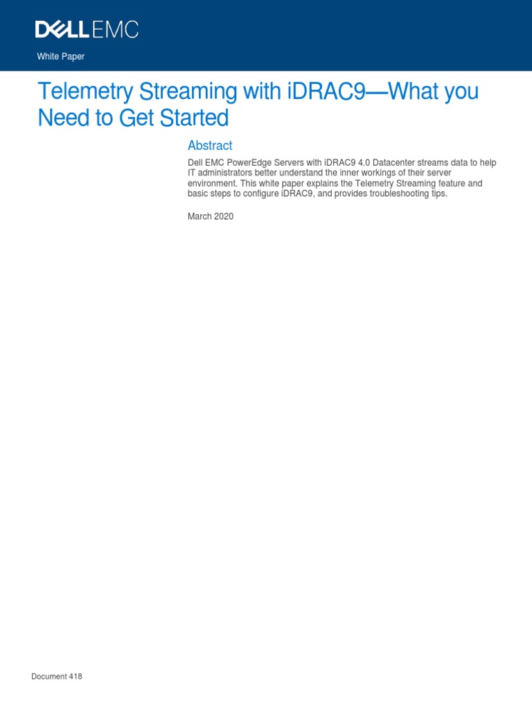 Telemetry Streaming With iDRAC9 - What You Need To Get Started | PDF | Hypertext Transfer ...