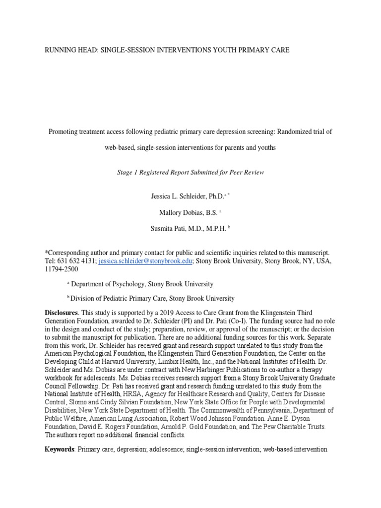 Schleider Dobias Pati - Stage 1 RR Pediatric Primary Care | PDF ...