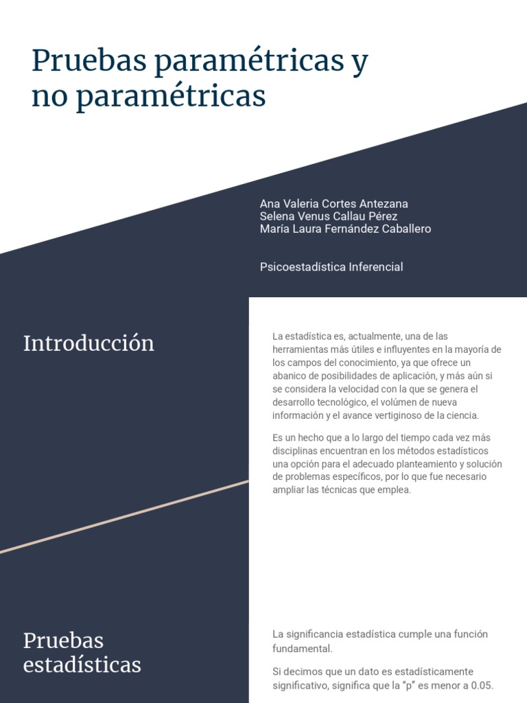 Pruebas Paramétricas y No Paramétricas | PDF | Estadísticas | Muestreo ...