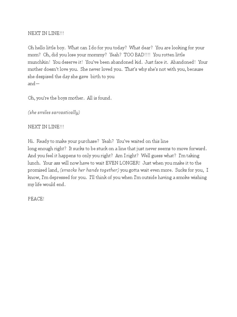 Dark Humor Monologue for Male | PDF | Poetry