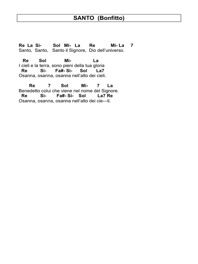 Santo Bonfitto Accordi | PDF