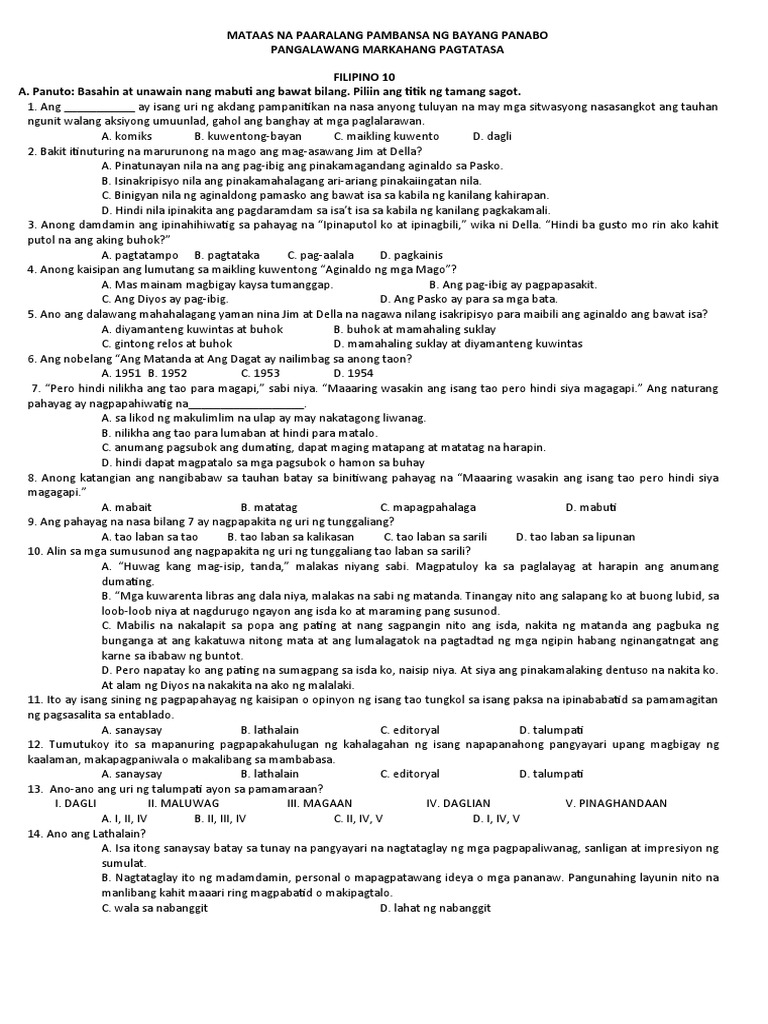 Filipino 10 q2 | PDF