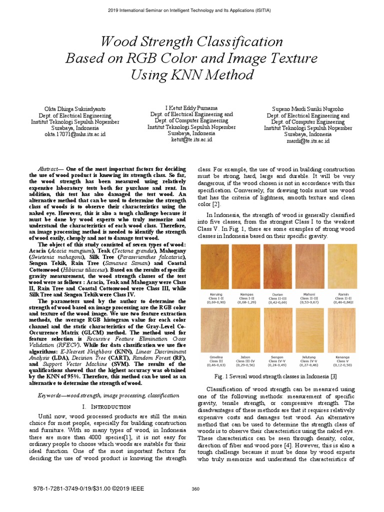 Wood Strength Classification Based On RGB Color and Image Texture Using ...